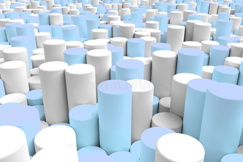 Pattern of Blue and White Cylinders of Different Length Stock ...