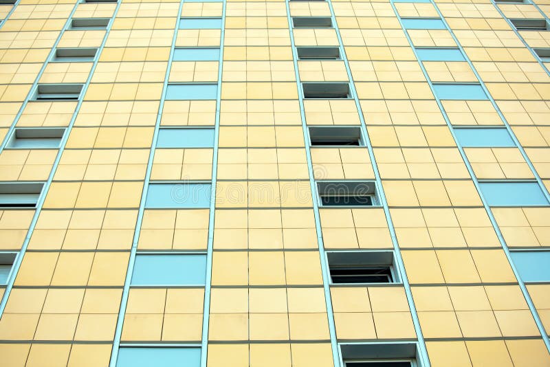 The Pattern of Blue Windows at the Building Stock Image - Image of ...