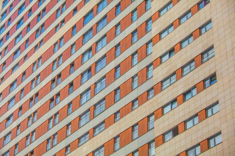 The Pattern of Blue Windows at the Building Stock Photo - Image of ...