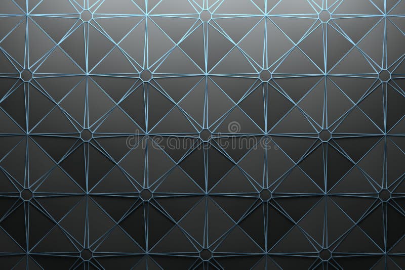 Pattern with Blue Wireframe Mesh on Top of Black Background Stock ...