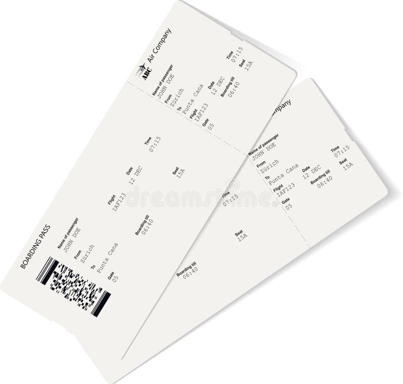 Pattern of a Boarding Pass and Air Ticket Stock Vector - Illustration ...
