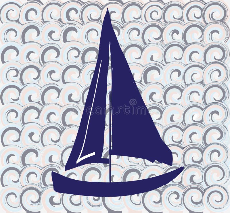 Pattern with a boat stock vector. Illustration of graphic - 12367384