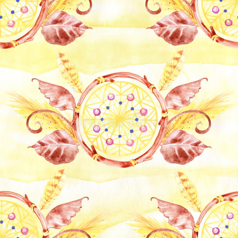 Pattern in Boho Style. Seamless Texture Hand Drawn. Illustration for ...