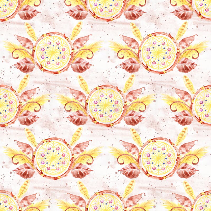 Pattern in Boho Style. Seamless Texture Hand Drawn. Illustration for ...