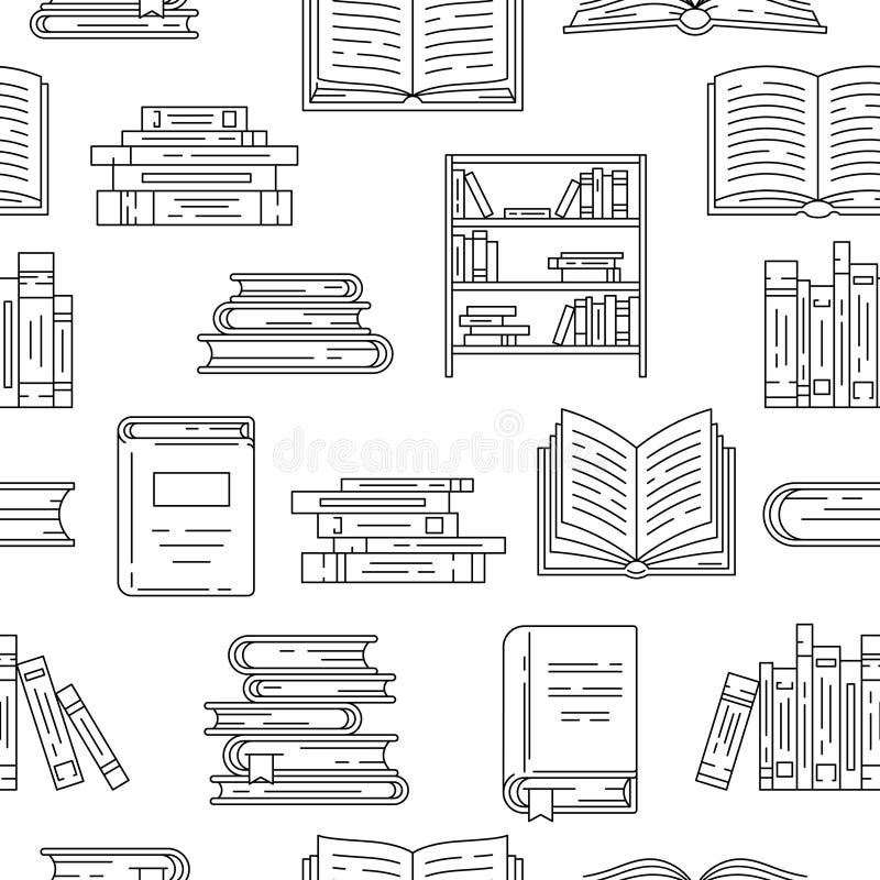 Pattern with Books. Image for Education and School Stock Illustration ...