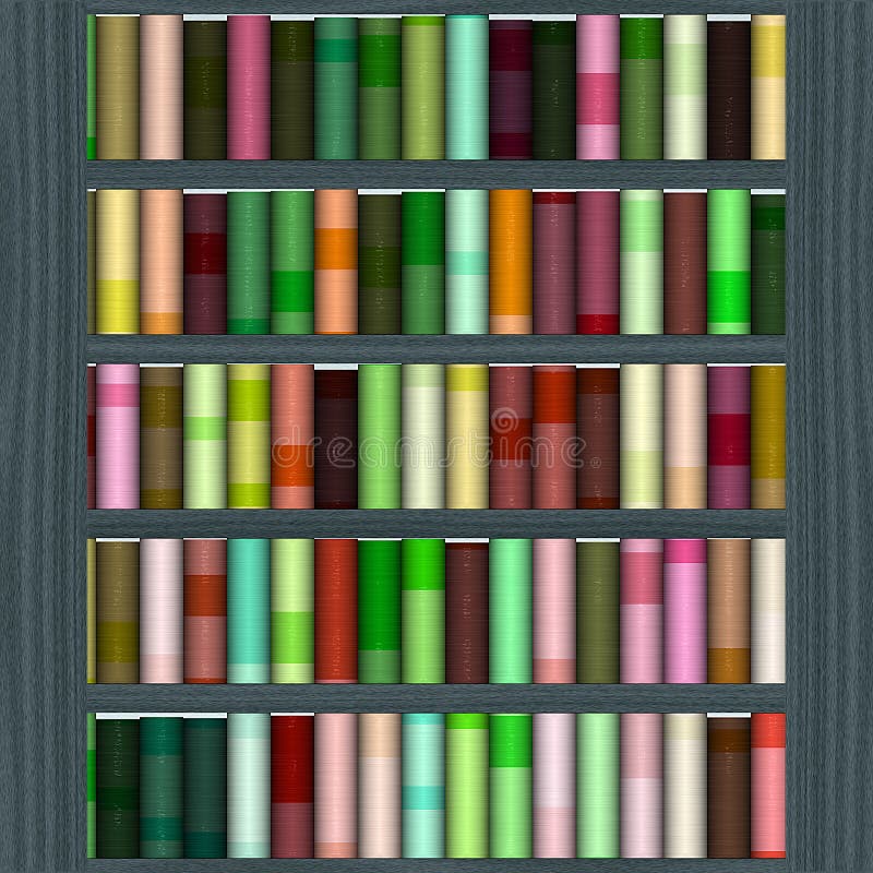 Pattern of Books in the Wooden Library Stock Illustration ...