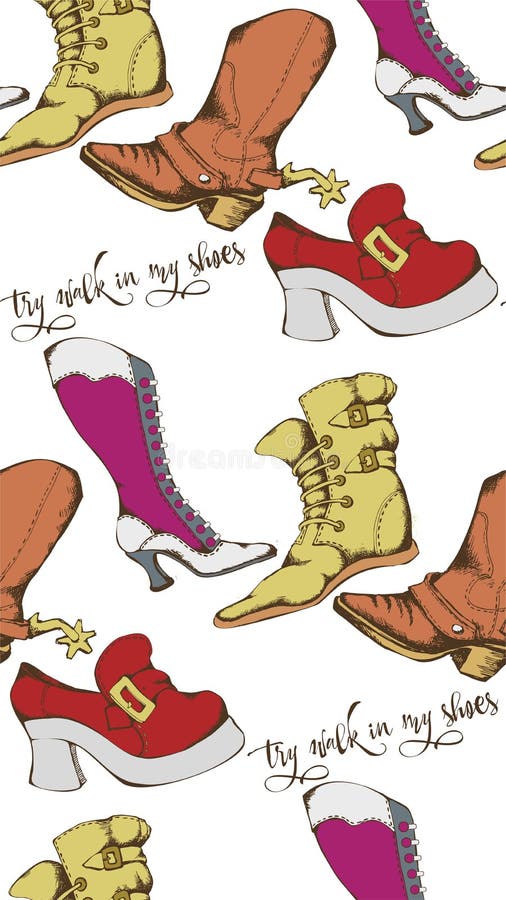 Pattern of boots stock vector. Illustration of shoes - 116261368