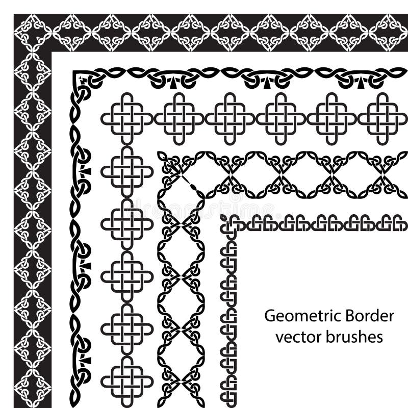Pattern Border Celtic and Geometric Vector Brush Stock Vector ...