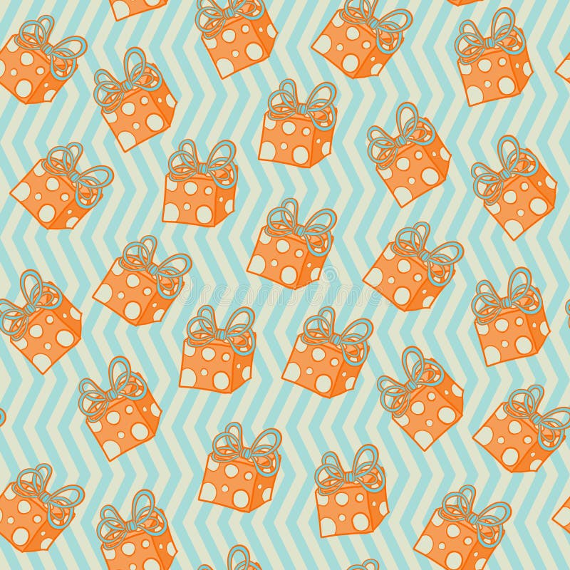 Pattern with Boxes in Dots on Zig Zag Background Stock Vector ...