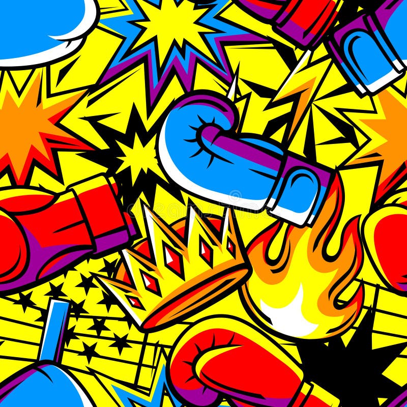 Background with Boxing Items. Box Club Illustration. Sport Image in ...