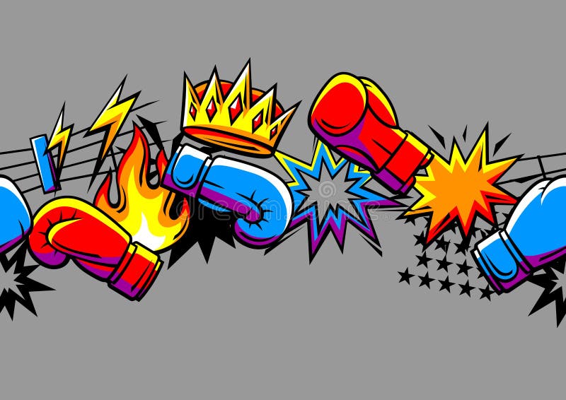 Pattern with Boxing Items. Box Club Illustration. Sport Background in ...