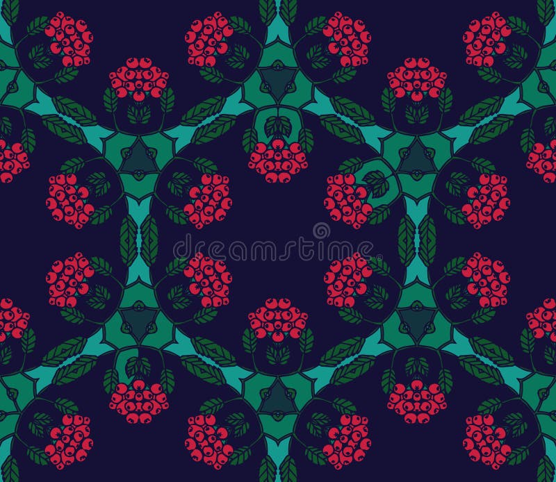 The Pattern of the Branches of Mountain Ash Stock Vector - Illustration ...