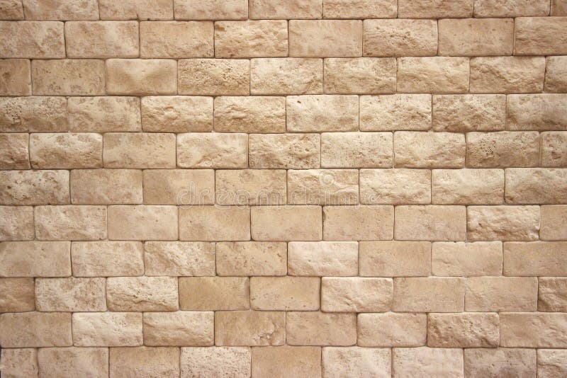 The Pattern is a Brick Wall of Beige Color. Stock Image - Image of ...