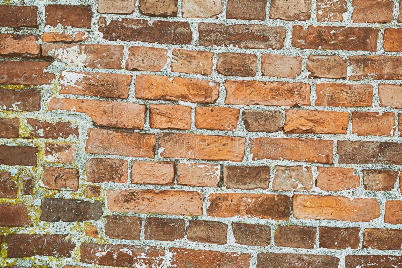 Pattern Brick Wall with Cement Stripes Old and Weathered Background ...