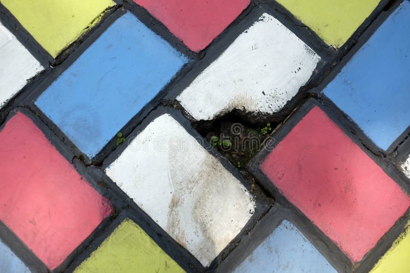 Pattern of Bricks Paint in Color Stock Image - Image of circle ...