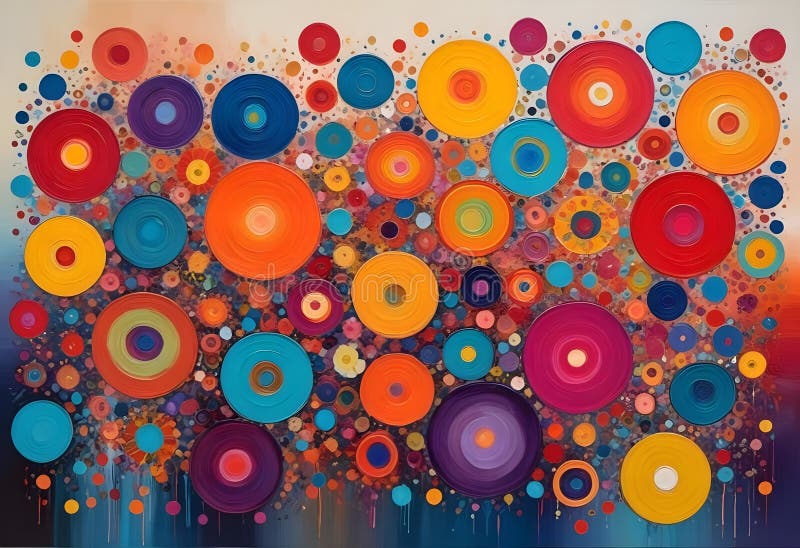 Pattern of Bright Multi-colored Circles Stock Illustration ...