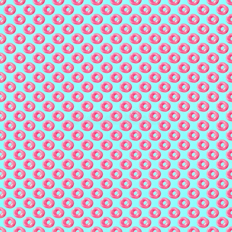 Pattern of Bright Pink Inflatable Rubber Circles on a Pale Blue ...