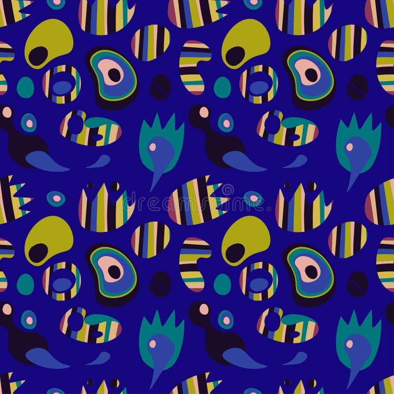 Pattern with Bright Streamlined Objects, Abstract Pattern on an ...