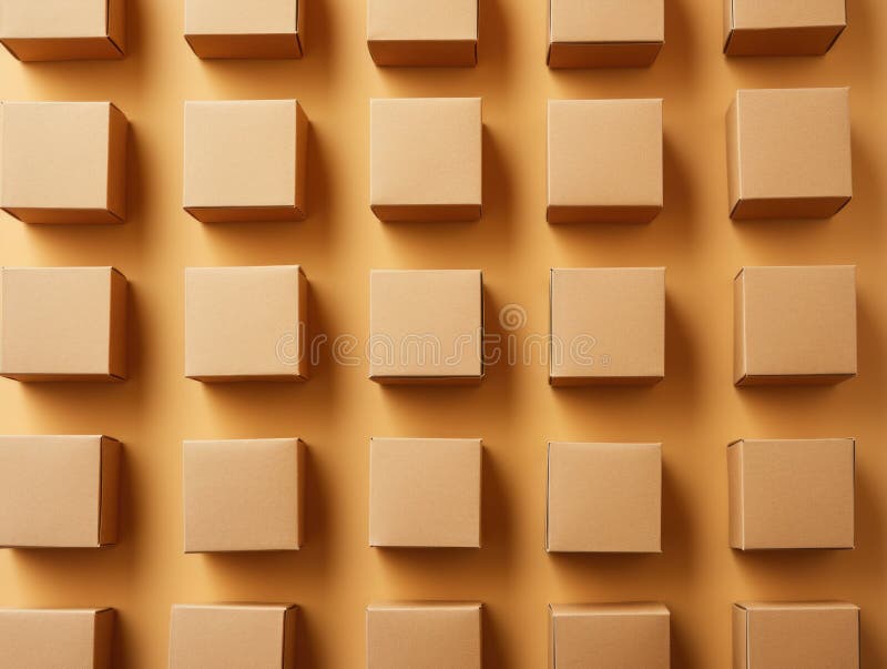 Pattern of Brown Cardboard Boxes Stock Illustration - Illustration of ...