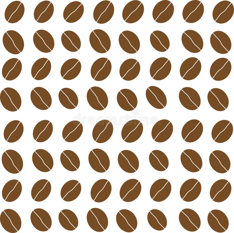 A Pattern of Brown Coffee Beans. a Set of Coffee Beans Stock Vector ...
