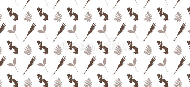Pattern of Brown and Grey Decorative Leaves, Elements, Vector ...
