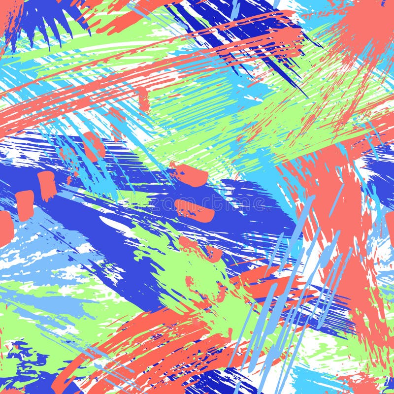 Seamless Pattern with Hand Drawn Textures. Vector Grunge Modern ...