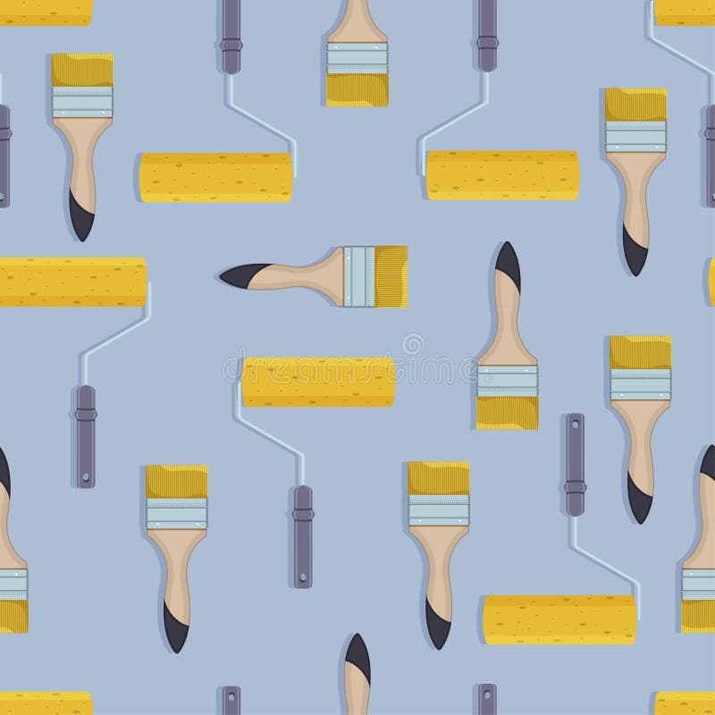 Pattern of Brush or Roller Painting Wall. Vector Illustration Handmade ...