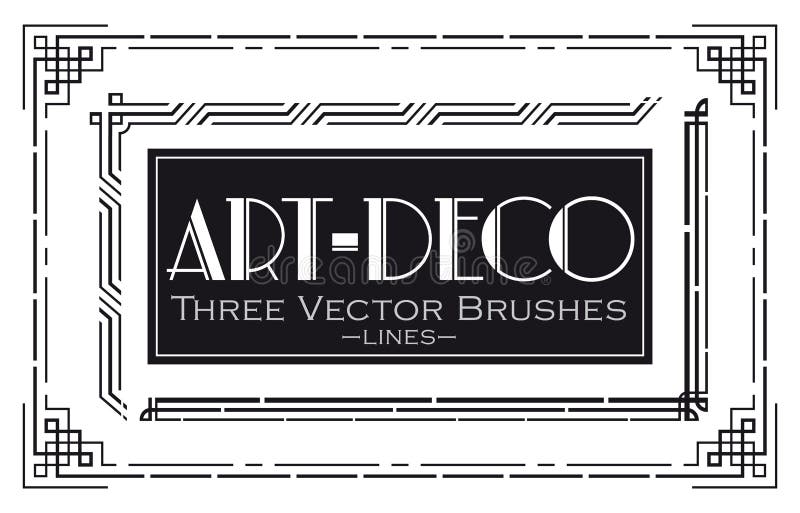 Vector Brushes in Art-Deco Style, Lines Stock Vector - Illustration of ...