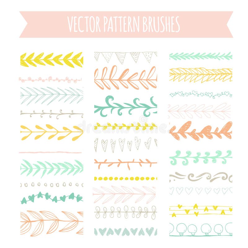 Pattern Brushes stock vector. Illustration of pencil - 50878129