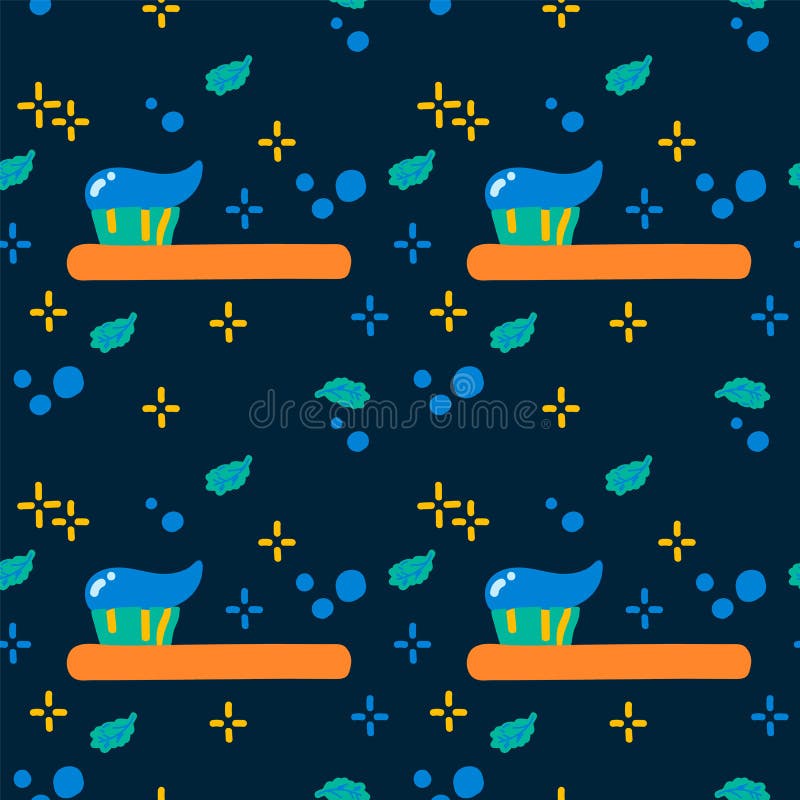 Pattern for Brushing Teeth in the Style of Doodle. Cartoon Background ...