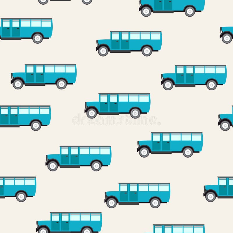 Pattern with buses stock vector. Illustration of icon - 45427786