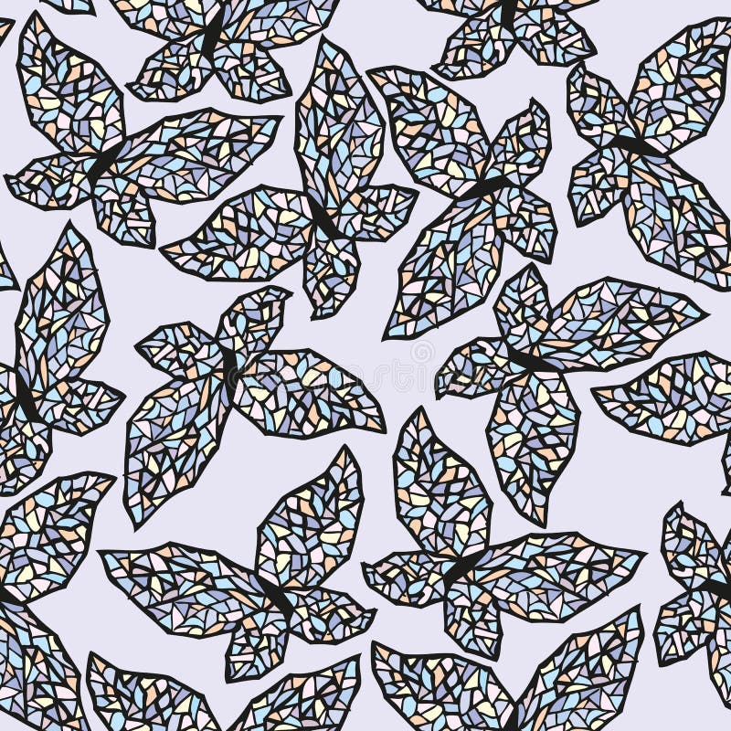 Seamless Vector Pattern with Diamond Butterflies Stock Vector ...