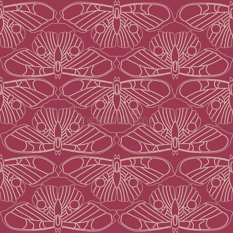 Set of Linear Butterflies Monochrome Illustration Stock Vector ...