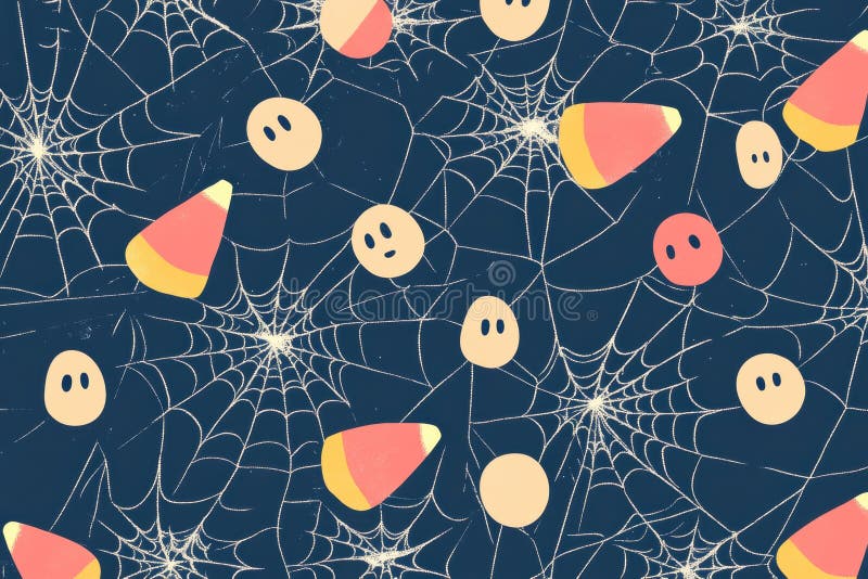 Halloween Candy Corn and Ghosts Stock Illustration - Illustration of ...