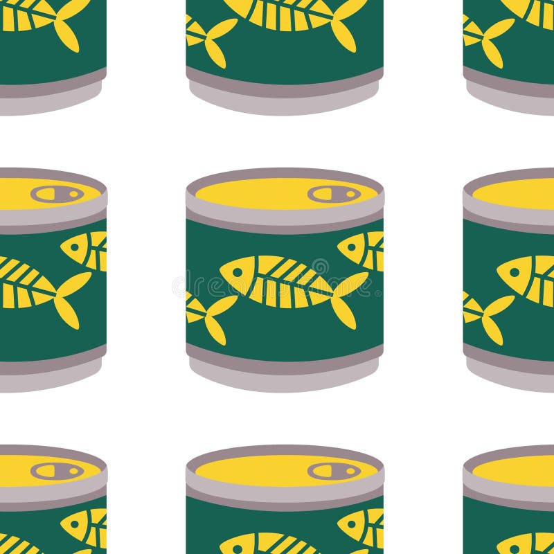 Canned Fish, for Animals, Cats, Tin Can with Fish Label Stock ...