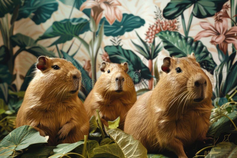 Pattern with Capybaras. Background for Textile Design, Cover, Wrapping ...