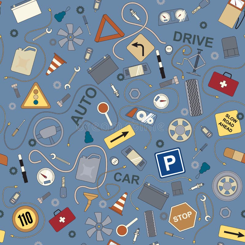 Pattern Car Style Seamless Pattern. Stock Vector - Illustration of auto ...