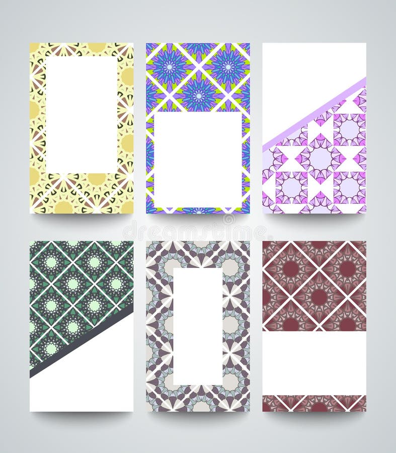 Pattern Cards Vector Templates Stock Vector - Illustration of vintage ...