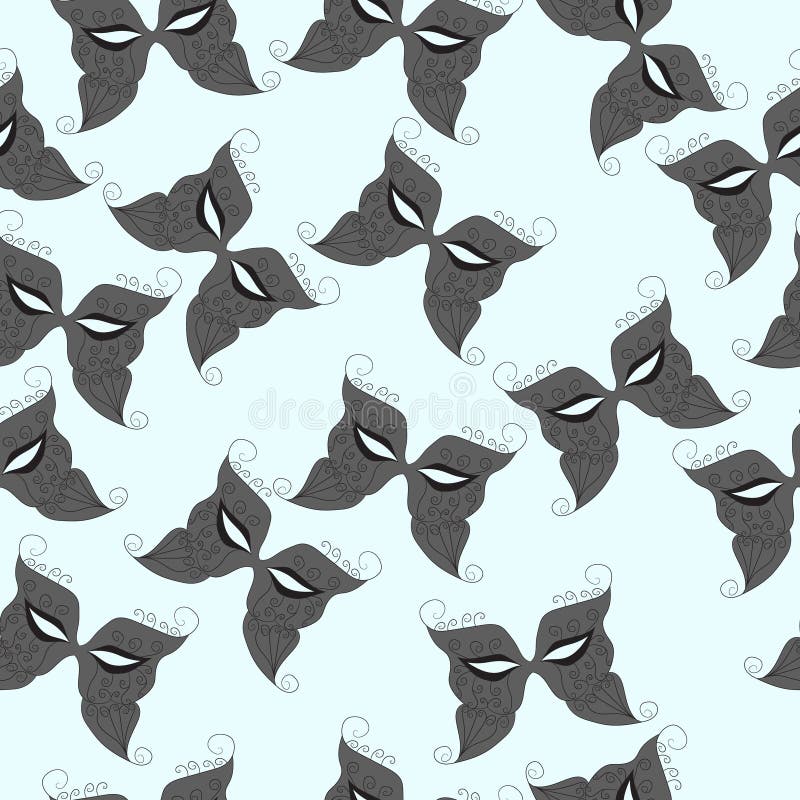 Pattern of carnival masks stock vector. Illustration of feather - 98324247