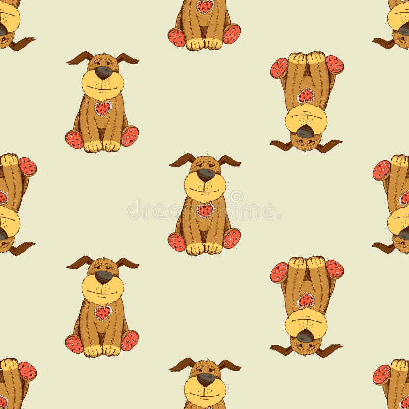 Pattern with cartoon dog stock vector. Illustration of greeting - 249190331