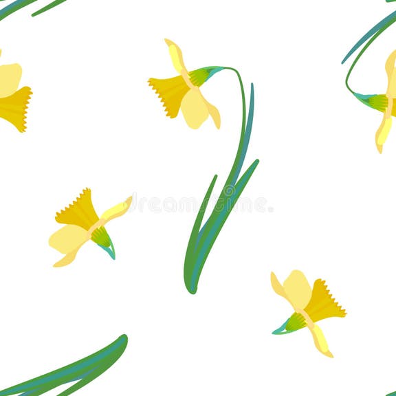 Pattern with Cartoon Narciss Vector Stock Vector - Illustration of ...