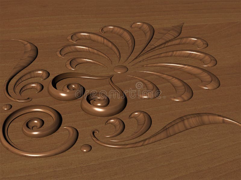 Pattern carved out of wood stock illustration. Illustration of style ...