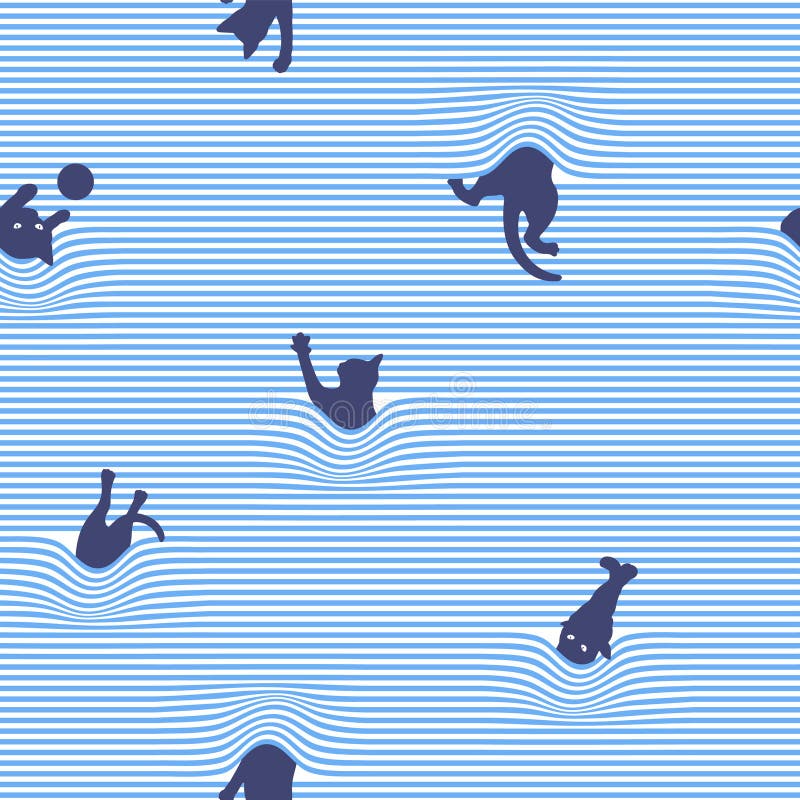 A Pattern of a Cat Playing Hidden Under the Sheets, Stock Illustration - Illustration of ...