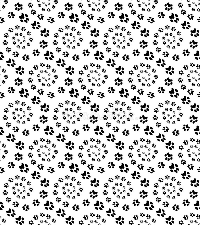 Background with cat tracks stock vector. Illustration of sign - 97977680