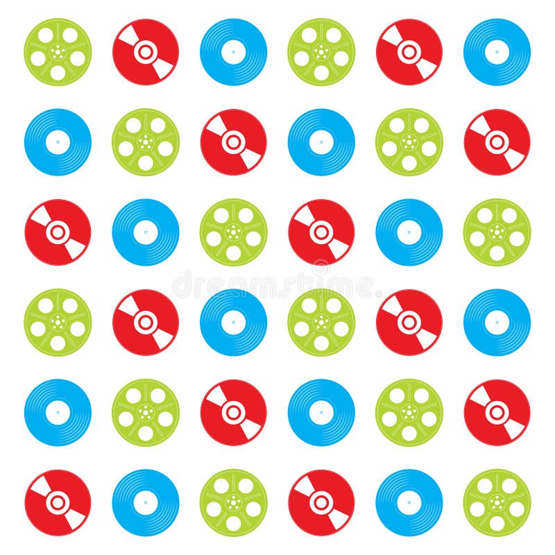 Pattern of CD and vinyl stock vector. Illustration of disc - 65366419