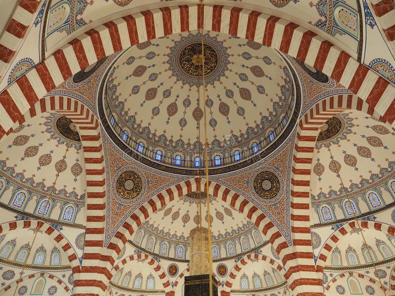 Pattern on the Ceiling and Walls of the Mosque Stock Photo - Image of ...
