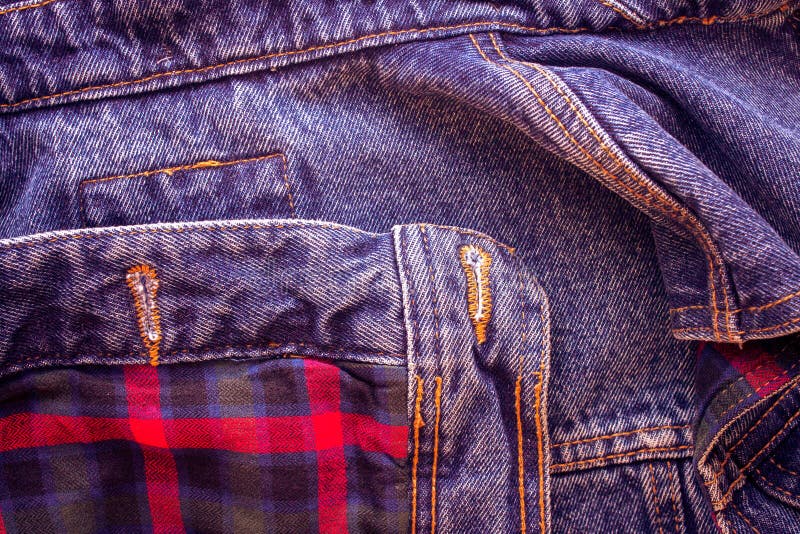 Pattern of Checkered Scottish Fabric with Jeans To Create a Background ...