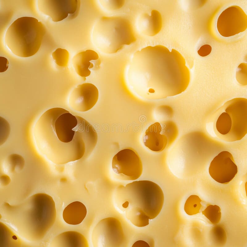 Pattern of Cheese Close-up Texture, Showcasing Small Holes and Smooth ...
