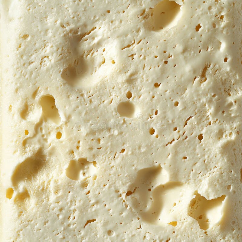 Pattern of Cheese Close-up Texture, Showcasing Small Holes and Smooth ...