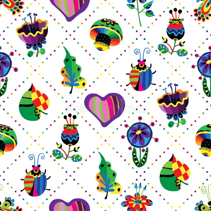 The Pattern for Children with Flowers and Insects. Stock Vector ...